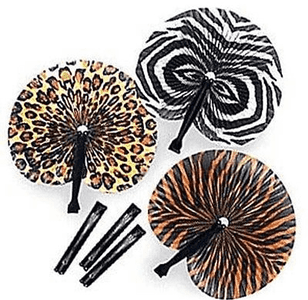 Safari Animal Print Paper Fans | 12ct - Zurchers