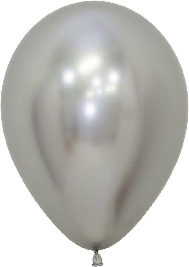 11" Sempertex Latex Balloon Pack, Reflex Silver | 50 ct - Zurchers